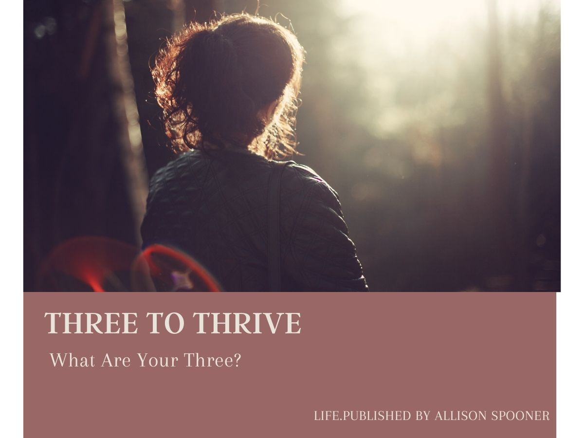 Three To Thrive: What Are Your Three? - Allison Spooner Writer